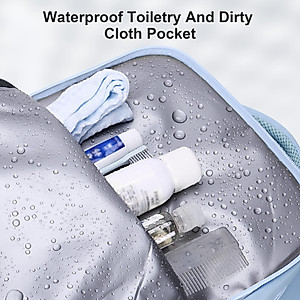 HOMIEE Carry on Backpack for Airplanes, 15.6 Inch Travel Laptop Backpack College Bag with USB Charging Port, Personal Item Size, Dry Wet Separation, Blue