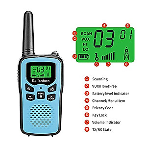 Walkie Talkies for Adults,Kalisnhon walkie talkies with 22 FRS Channels，walkie Talkie Long Range with Flashlight VOX LCD Display Two Way radios for Cycling Camping Hiking(2 Pack)