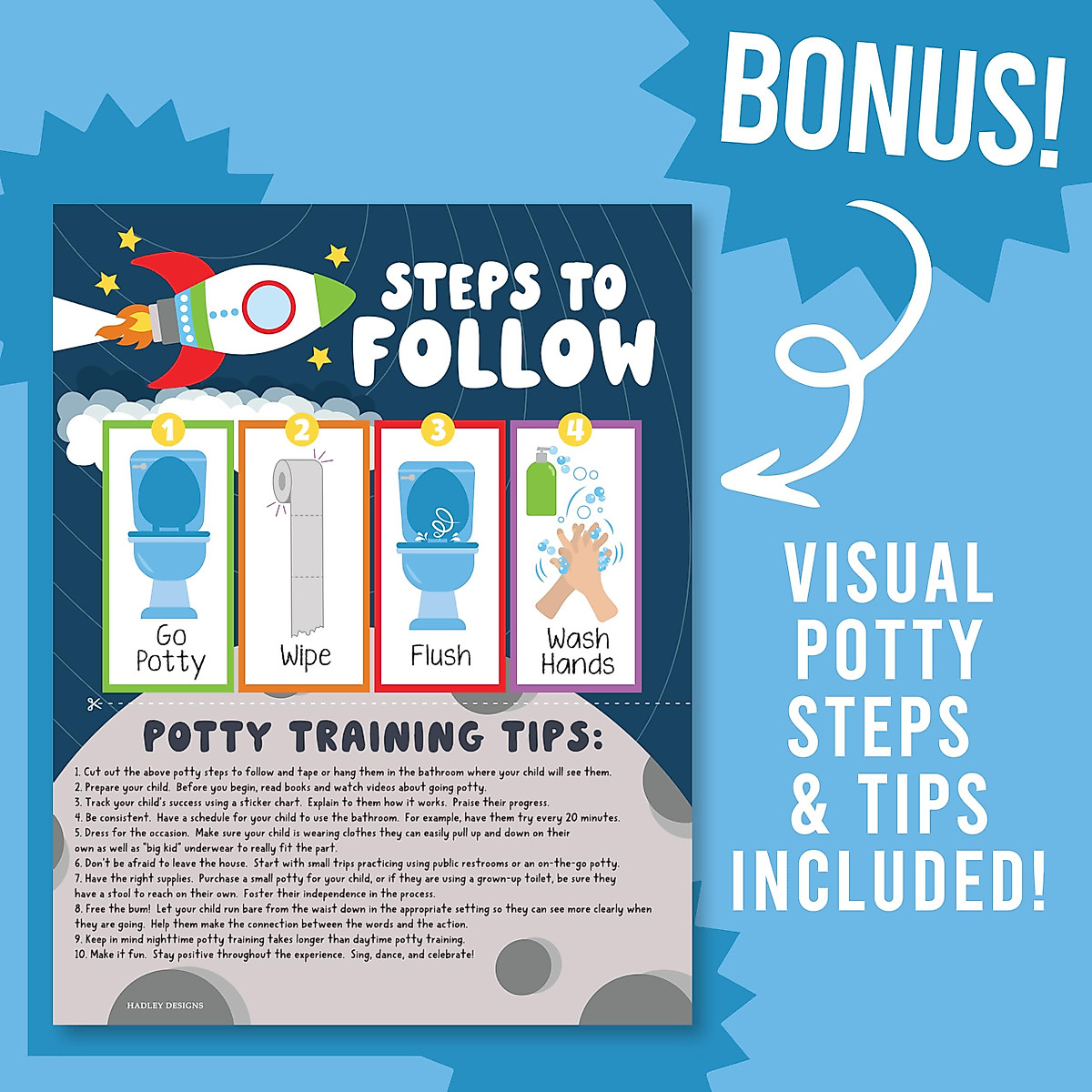 Space Sticker Chart for Kids Potty Training Chart for Toddlers Boys - Potty Chart for Girls with Stickers, Potty Training Sticker Chart for Girls Potty, Potty Chart for Boys with Stickers