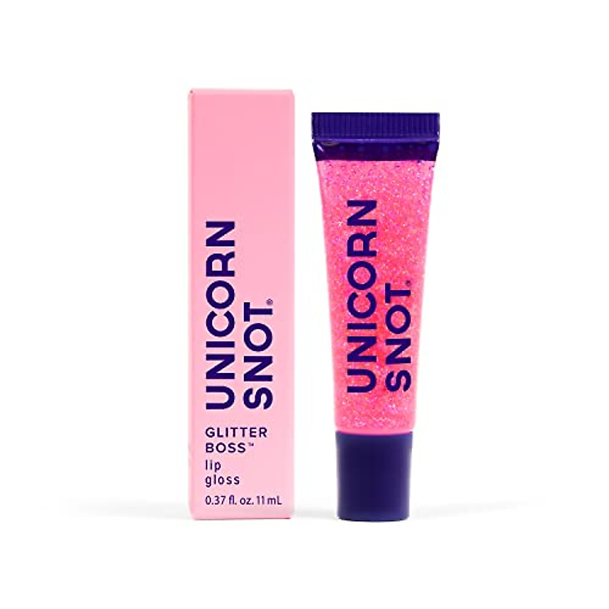 UNICORN SNOT Glitter Lip Gloss - Long-Lasting Sparkly Lip Shine - Vegan & Cruelty Free Non-Sticky Formula - Lip Gloss for Festivals and Rave Makeup - High-Shine Glitter Lip Gloss, Pink (Flamingo)