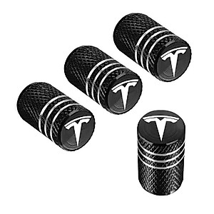 4PCs Car Tire Valve Cap, Alloy Car Tire Valve Cap Hub for Tesla Model 3, X, Y, S