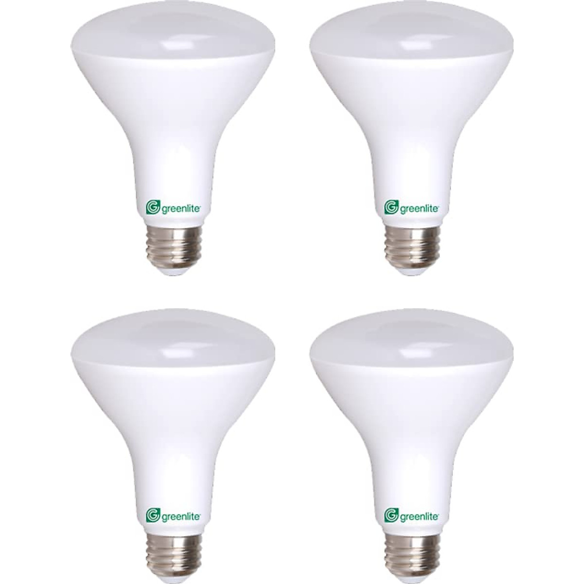 Greenlite LED BR30 Light Bulb, 65W = 8W, Dimmable, 670 Lumens, 3000K, Bright White - 4 Pack