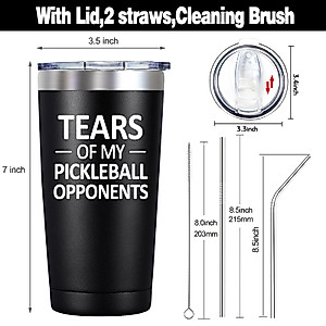 SpenMeta Pickleball Gifts for Men - Gifts for Pickleball Lovers - Tears of My Pickleball Opponents - Funny Birthday, Christmas Gifts for Pickleball Player - 20oz Pickleball Tumbler