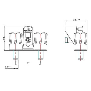 Dura Faucet DF-SA110S-BQ RV Tub & Shower Faucet Valve Diverter with Smoked Acrylic Knobs (Bisque Parchment)