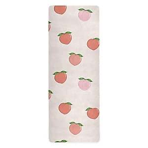 OTVEE Cute Pink Peach Yoga Mat for Women Non Slip Ultra Thin 1 MM Travel Yoga Mat with Carrying Bag Suede Fitness Exercise Mat for Yoga Pilates Workout Routines Camping
