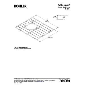 Kohler 5874-ST Whitehaven Sink Rack, Small, Stainless Steel