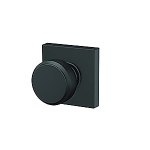 SCHLAGE F10 BWE 622 COL Bowery Knob with Collins Trim Hall & Closet Passage Door Lock, Matte Black