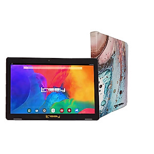 LINSAY 10.1" 1280x800 IPS 2GB RAM 32GB Storage Android 11 Tablet with Space Marble Leather Case, Pop Holder and Pen Stylus
