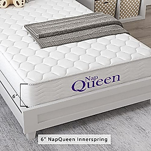 NapQueen 6 Inch Innerspring Full Size Medium Firm Support Relief Mattress, Bed in a Box