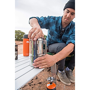 GSI Outdoors 6 Cup Stainless Steel Moka Stovetop Espresso Coffee Pot for Camping, Travel and Cabin