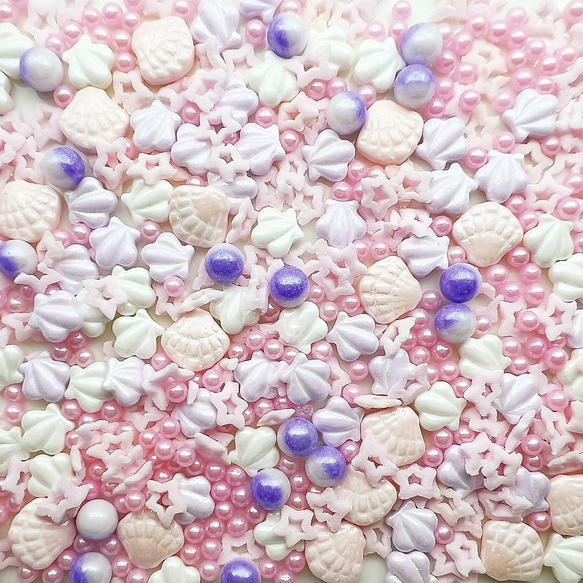 SE Si&Moos Pink Sprinkles Pink Sea Shell Sprinkles Edible Seashells Cake Decorations Edible Beach Cake Decoration Edible Sea Shell Cake Sprinkles Pink Edible Pearls for Decorating Cakes,Cupcakes,Desserts Toppings 3 OZ