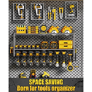 JOIRACK Power Tool Organizer Wall Mount,Drill Holders Wall Mount,Garage Tool Organizers,Power Tool Storage Rack,Powertool Organizer (3 Tiers 9 Drill Holder, 32 IN)