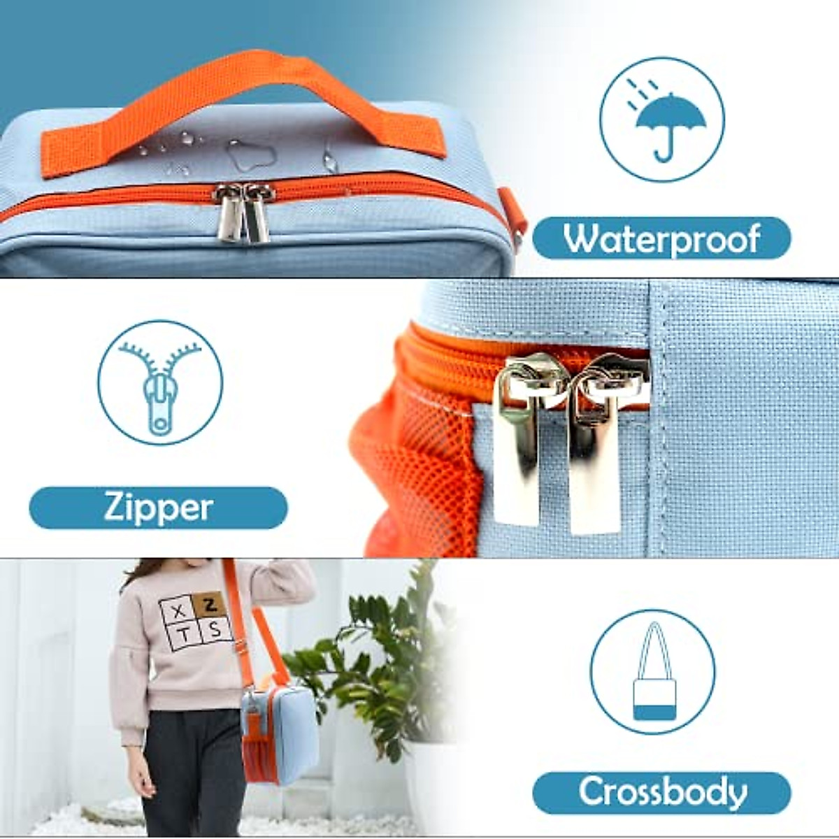 Carrying Case for YOTO Mini Player - Travel Case Compatible with Yoto Mini Audio Music Player, Headphone and Cards, Storage Bag Organizer with Handle and Adjustable Shoulder Strap, Blue (Case Only)