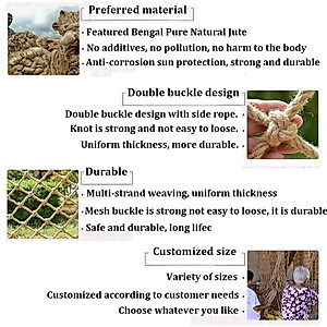 Climbing Net for Kids, Treehouse Safety Net Child Swing Fence Netting Rope Ladder Truck Trailer Heavy Duty Cargo Net Balcony Stair Playground Protection Net Grid 10cm (Size : 1 * 10m(3 * 33ft))
