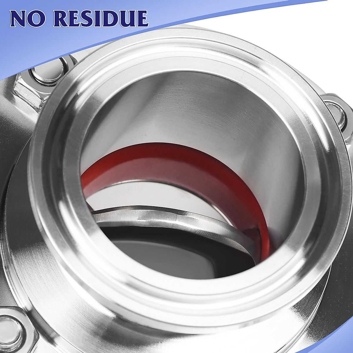 JMCOLMT 2 Inch Butterfly Valve 2 Pcs Sanitary Stainless Steel 304 with Trigger Handle Tri Clamp Butterfly Valve