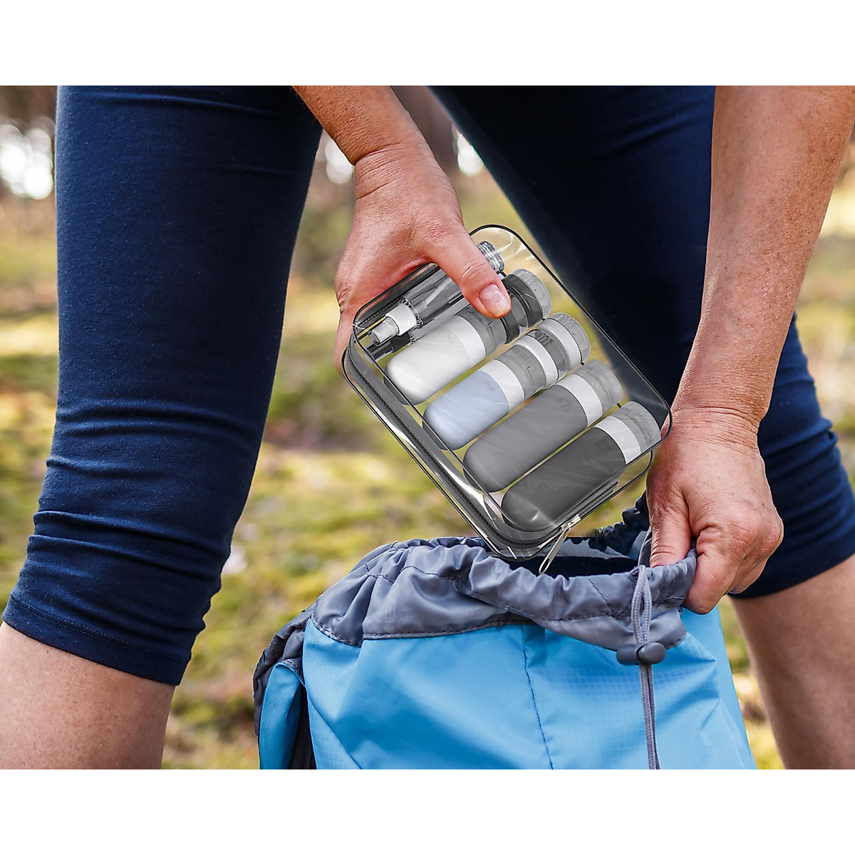 Vinofes 16 Pack Travel Size Toiletries Kits - Leak Proof TSA Approved Travel Bottles for Toiletries Essential - BPA Free Travel Containers for Shampoo, Conditioner, Lotion (16Pcs/Black)