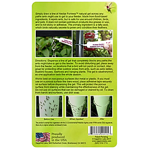 Sapphire Labs Nectar Fortress Natural Ant Repellent; Multi-Purpose Clear Gel Ant Guard for Hummingbird Feeders (Twin)