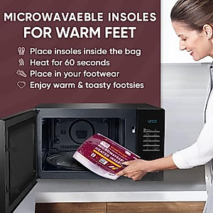 Snook Ease Heated Insoles Shoe Warmer Inserts - Foot & Toe Warmers for Winter, Microwavable Insoles for Men, Reheatable & Washable Fits All Footwear Slippers, Socks, Boots Cut to Size, Made in USA