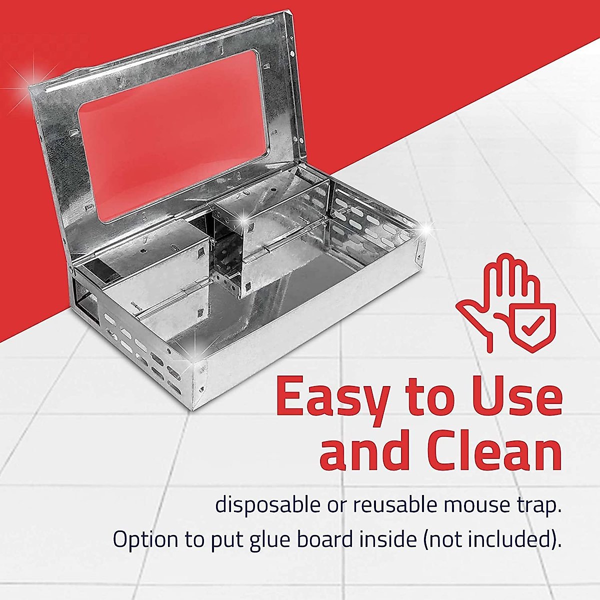Mouse Trap Multi-Catch and Release Humane with See-Through Window Lid, Non-Lethal Mouse Traps for Indoor and Outdoor Use, Catches Up to 30 Mice, (12 Pack)