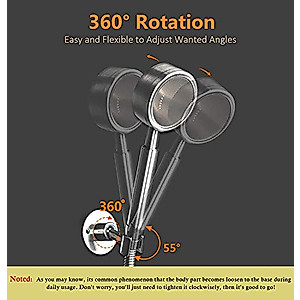 BokWin Stainless Steel Shower Head Holder, 360° Adjustable Handheld Bathroom Shower Head Bracket, Metal Shower Spray Holder Wall Mount, Brushed SUS 304 Steel Holder (Screw Installation)