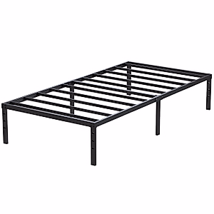 Maenizi Twin XL Bed Frames No Box Spring Needed, 14 Inch Heavy Duty Metal Twin XL Platform Bed Frame Support Up to 2500 lbs, Easy Assembly, Noise Free, Black