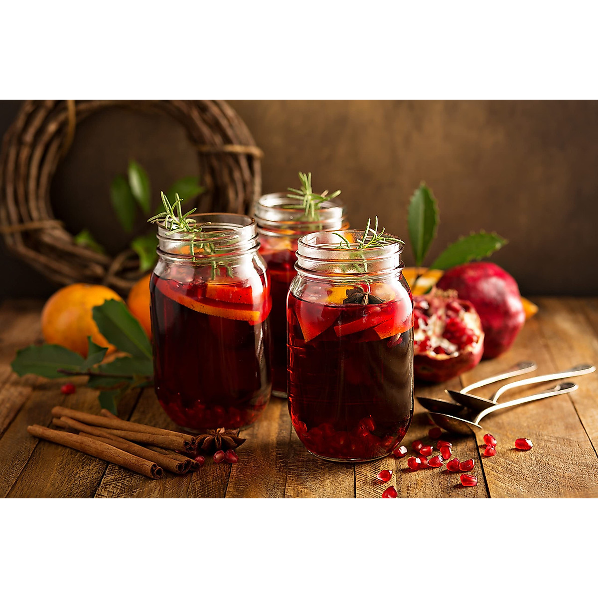 16oz Glass Mason Jars with lids Set of 6 - Airtight Band + Marker & Labels - Canning Jars with Lids, Ideal for candle jars, Spice Jars, Wedding Favors, Meal Prep, Jelly Jar, Jam, Honey,