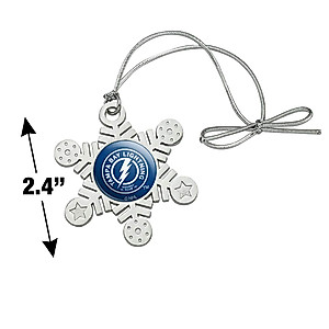NHL Tampa Bay Lightning Logo Metal Snowflake Christmas Tree Holiday Ornament
