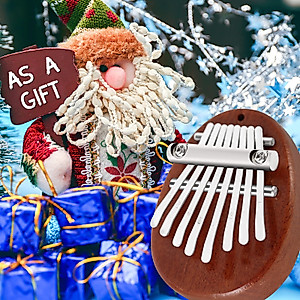 EASTROCK 8 Key Mini Kalimba, Finger Thumb Piano with Accessory Pendant Gift, Exquisite Finger Piano Ornaments Christmas Gift for Kid Adult Beginners