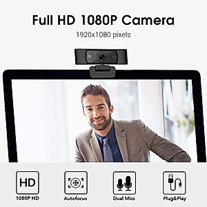 VITADE HD Webcam 1080P with Microphone & Cover Slide, 928A Pro USB Computer Web Camera Video Cam for Streaming Gaming Conferencing Mac Windows PC Laptop Desktop