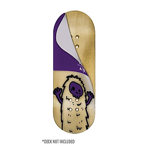 Teak Tuning Fingerboard Deck Graphic, Purple Yeti - Adhesive Graphics to Customize Your 35mm Fingerboard Deck - 110mm Long, 35mm Wide, 0.2mm Thick - Waterproof Vinyl - Includes Mini File
