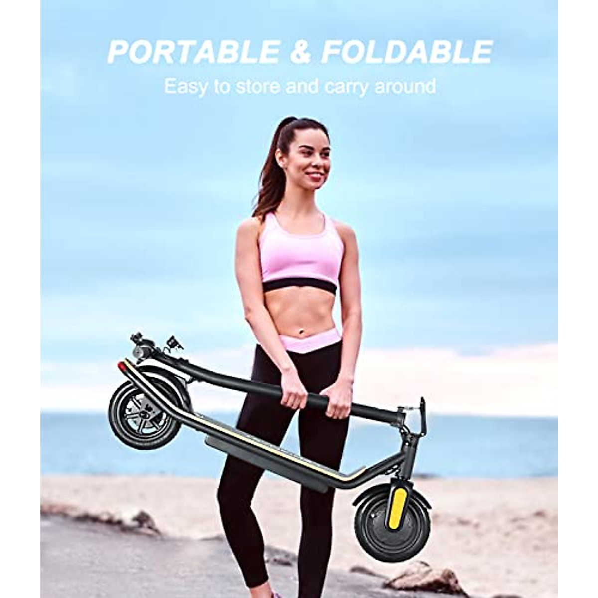 LEQISMART Electric Scooter Adults, 350W Motor & 15.5MPH, 8.5" Pneumatic Tires, 12-17 Miles Range E with 270Wh Battery, Foldable Commuting for Adults