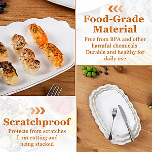 Kassel Ceramic Serving Platter Set | 14”/12”/10” Oval Serving Trays for Entertaining at Parties and Weddings | Oven Safe Large Serving Trays for Tacos, Steak, and Cake