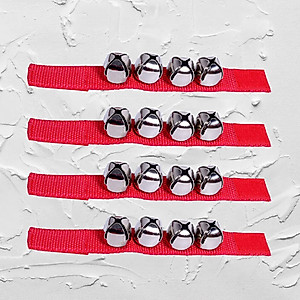 ibasenice Cheerleading Wrist Instrument Decorations Red Kids Band Chain Performance Musical Bell Rattle Jingle Adjustable Toys Bells Ankle Rhythm Bracelets Kid Foot Dance Ring Adorable