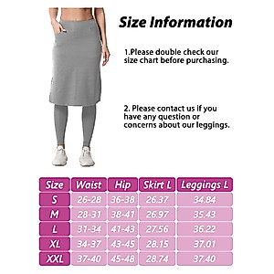 Women's Modest Long Skirt with Attached Leggings Pockets Midi Cover Up Workout Skirted Capris LGY m Light Grey