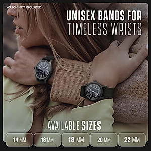 STUNNING SELECTION Alpine CORDURA fabric top and water resistant leather lining watch strap with Quick Release Spring Bars - Olive Green 22 mm