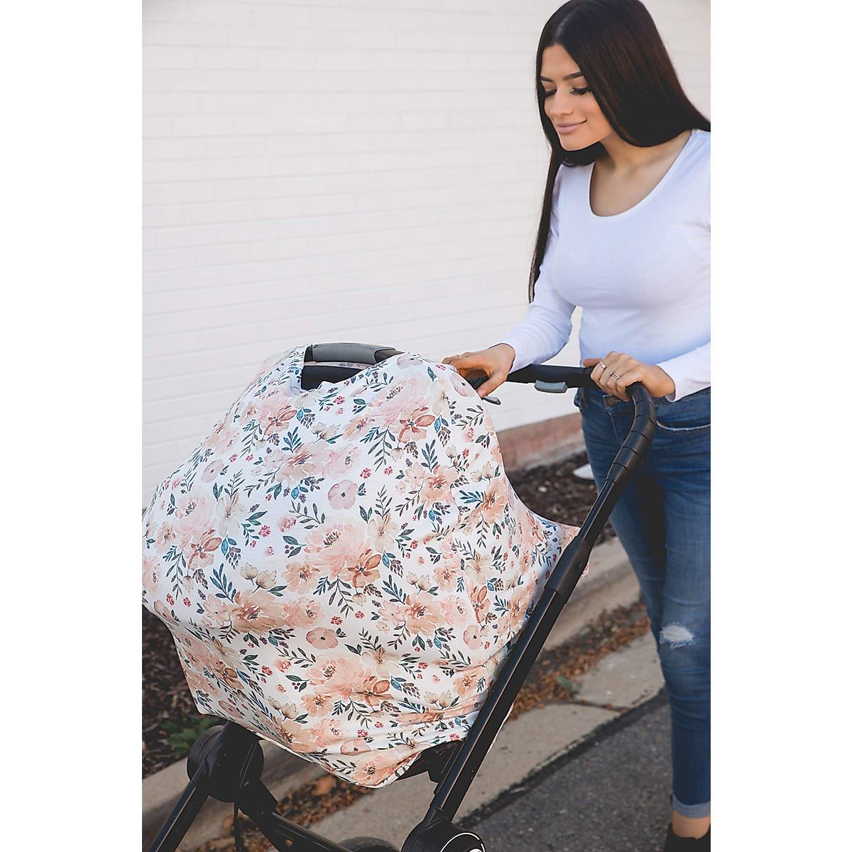 Copper Pearl Multi-Use Cover: Car Seat Covers, Nursing Cover, and Stroller Cover for Sun - Stretchy Fabric, All-Season Use, Stylish Designs, Easy Access for Moms - Sunnie