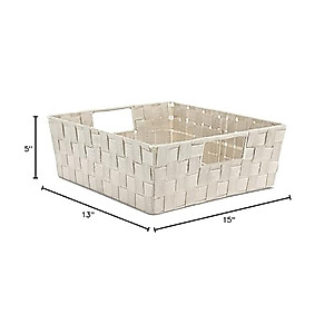 Whitmor Woven Strap Shelf Tote Latte, 1 Count (Pack of 1)