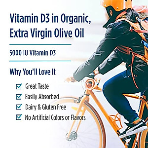 Nordic Naturals Vitamin D3 5000, Orange - 120 Mini Soft Gels - 5000 IU Vitamin D3 - Supports Healthy Bones, Mood & Immune System Function - Non-GMO - 120 Servings