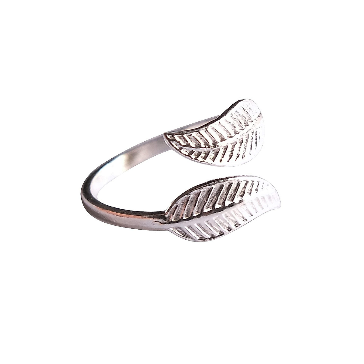 Handmade Silver Leaf Wrap Adjustable Toe Ring, 925 Sterling Silver, Classic Floral Open Toe, Pinky or Knuckle Rings for Women, foot bare jewelry, By MiYa Jewelry Creations
