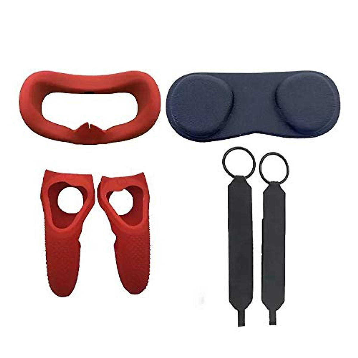 Oculus Quest six-Piece Silicone mask Handle with dust Cover (Black)