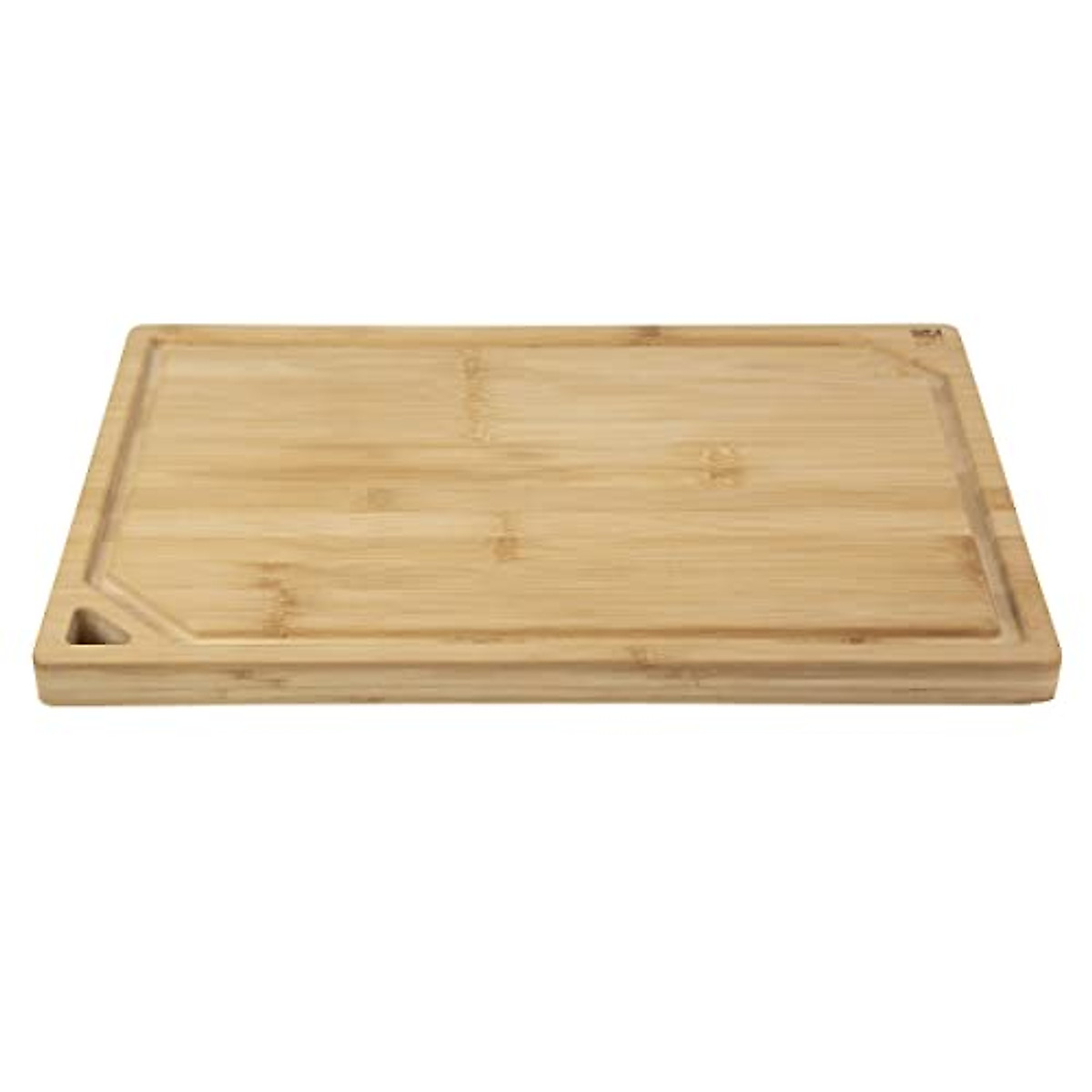 Sabatier Extra-Large Cutting Board with Juice Trench and Recessed Handles for Entertaining and Meal Prep, Reversible Kitchen Chopping Board, Bread Board with Built-In Grooves, 12x18 Inch, Bamboo