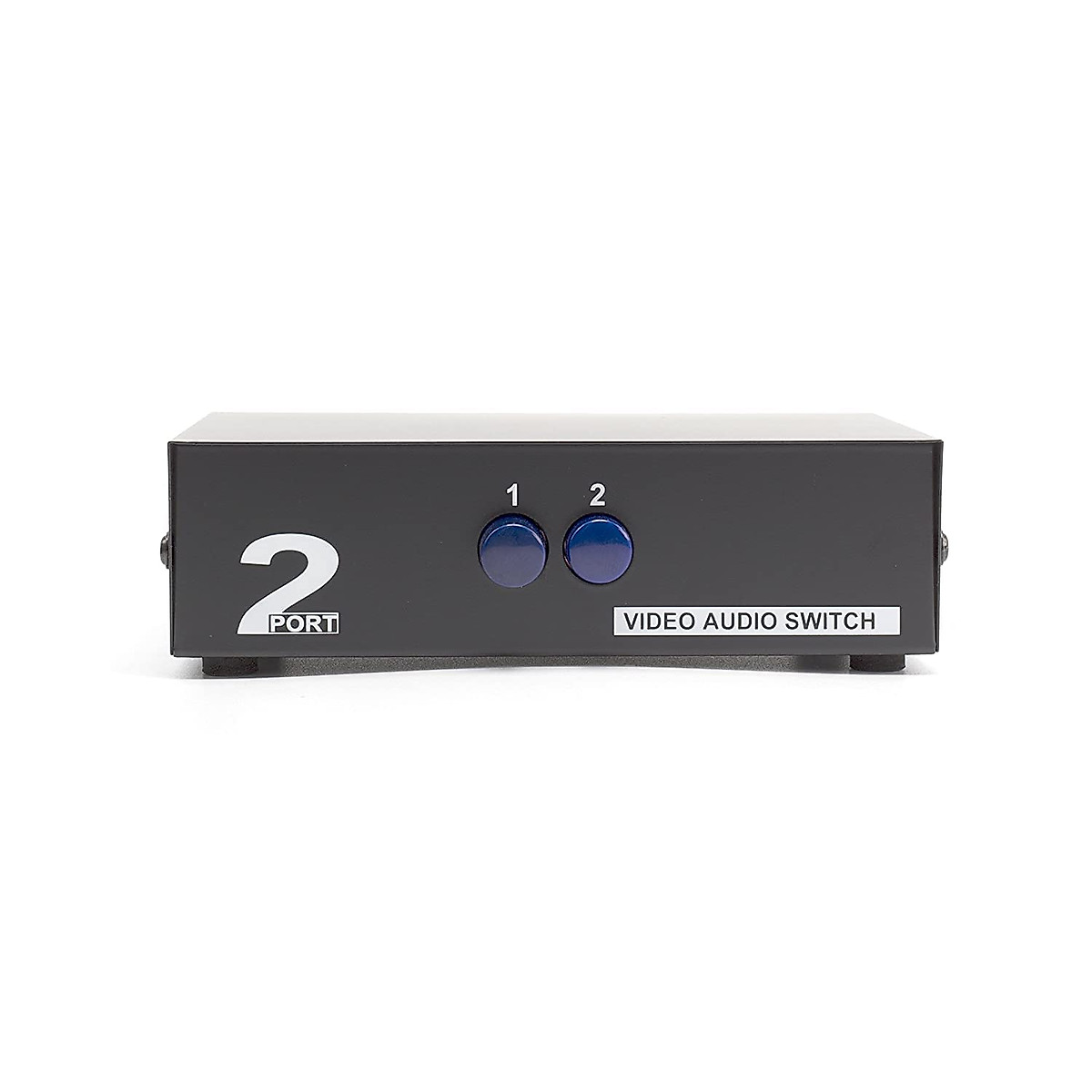 THE CIMPLE CO 2 Way AV Switch - 2 Input 1 Output RCA Selector Switch for Composite Audio and Video - Switcher Box - Includes RCA Composite Cable (Black)