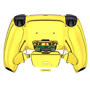 eXtremeRate Chrome Gold Faceplate & Programable Rise Remap Kit Compatible with ps5 Controller BDM-010 & BDM-020 - Controller NOT Included