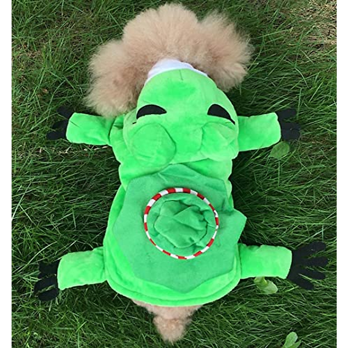 ChezAbby Funny Frog Dog Cat Costumes Pet Halloween Christmas Cosplay Clothes Adorable Flannel Kitten Outfits Clothes Soft Velet Puppy Apparel Fleece Doggie Sweater Warm Cat Coat