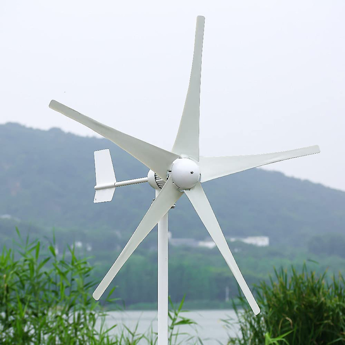 NINILADY 1500w Wind Turbine 12v 24v 48v 3 Phase AC Wind Generator with Hybrid MPPT Controller 5 Blades Windmill (12V with Hybrid Controller)