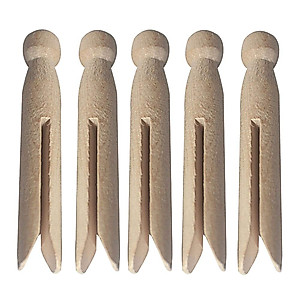 EKDJKK Round Wooden Clothespins, 12 Pcs Old Fashioned Traditional Heritage Dolly Clothes Pegs, Unfinished Wood Doll Pins for DIY Art Painting Outdoor Home Kitchen Travel
