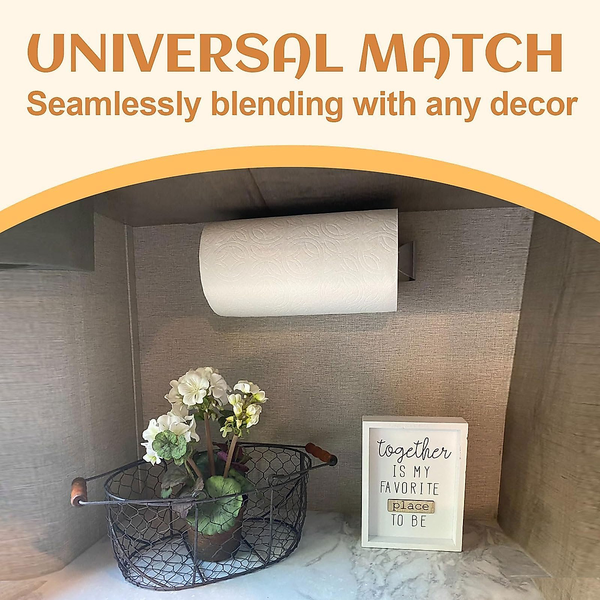 Wall Mount Stainless Steel Rack Kitchen Paper Towel Holder Under Cabinet