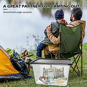 SIMPLYKLEEN 14.5-gal. Reusable Stacking Plastic Storage Containers with Lids, Aquamarine/Clear (Pack of 4)