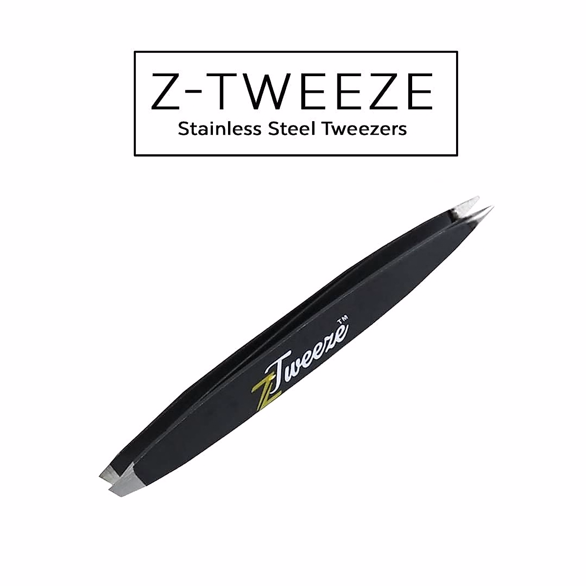 Slant and Dual Ended Point Tips Tweezers Precision Crafted for Eyebrows Ingrown Hair two in one Tweezers for Ease of use Z-Tweeze PATENTED by DreamCut