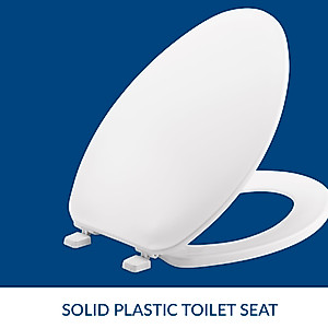 BEMIS 170 000 Toilet Seat, ELONGATED, Plastic, White